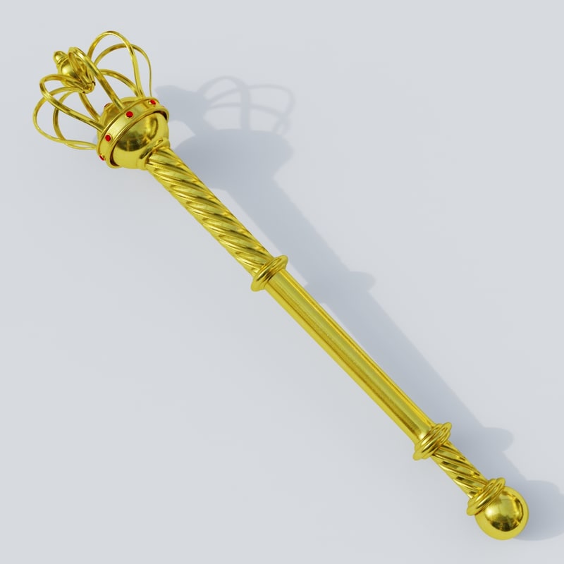 Golden scepter 3D model - TurboSquid 1246864