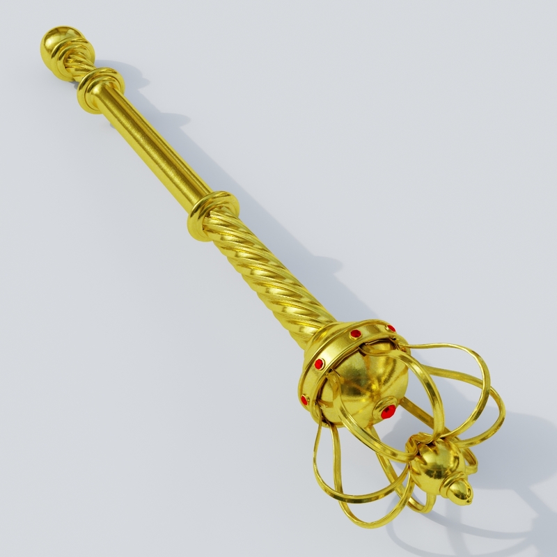Golden scepter 3D model - TurboSquid 1246864