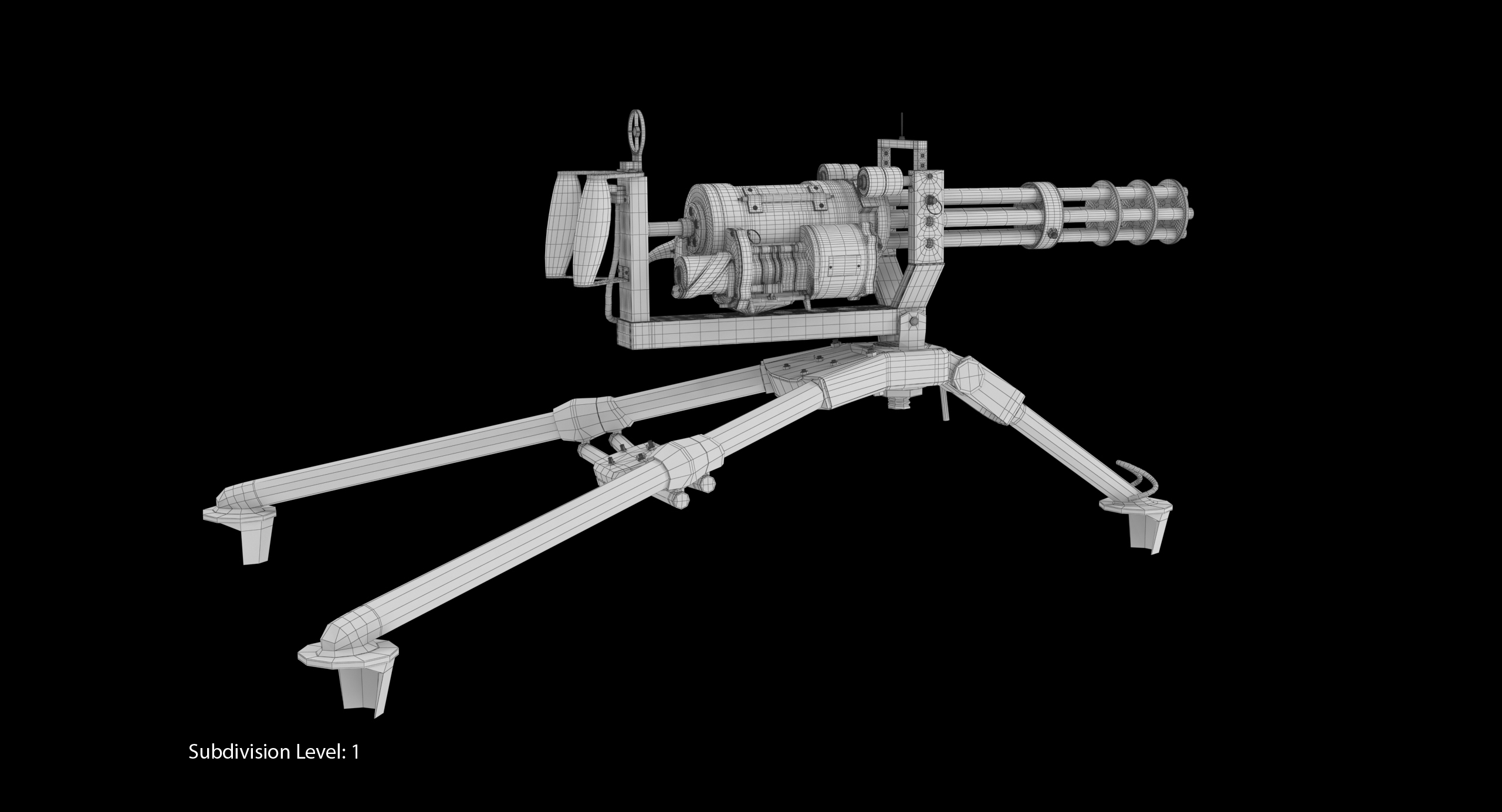 M134 minigun tripod mounted 3D model - TurboSquid 1247180