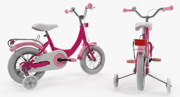 Girls kids bike training model - TurboSquid 1247280