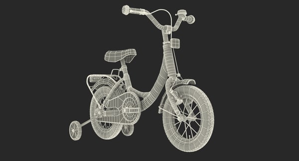 Girls kids bike training model - TurboSquid 1247280