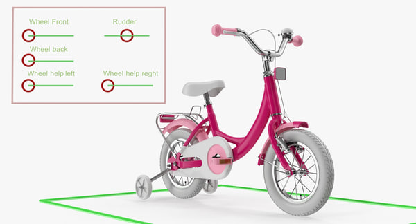 Girls kids bike training model - TurboSquid 1247280