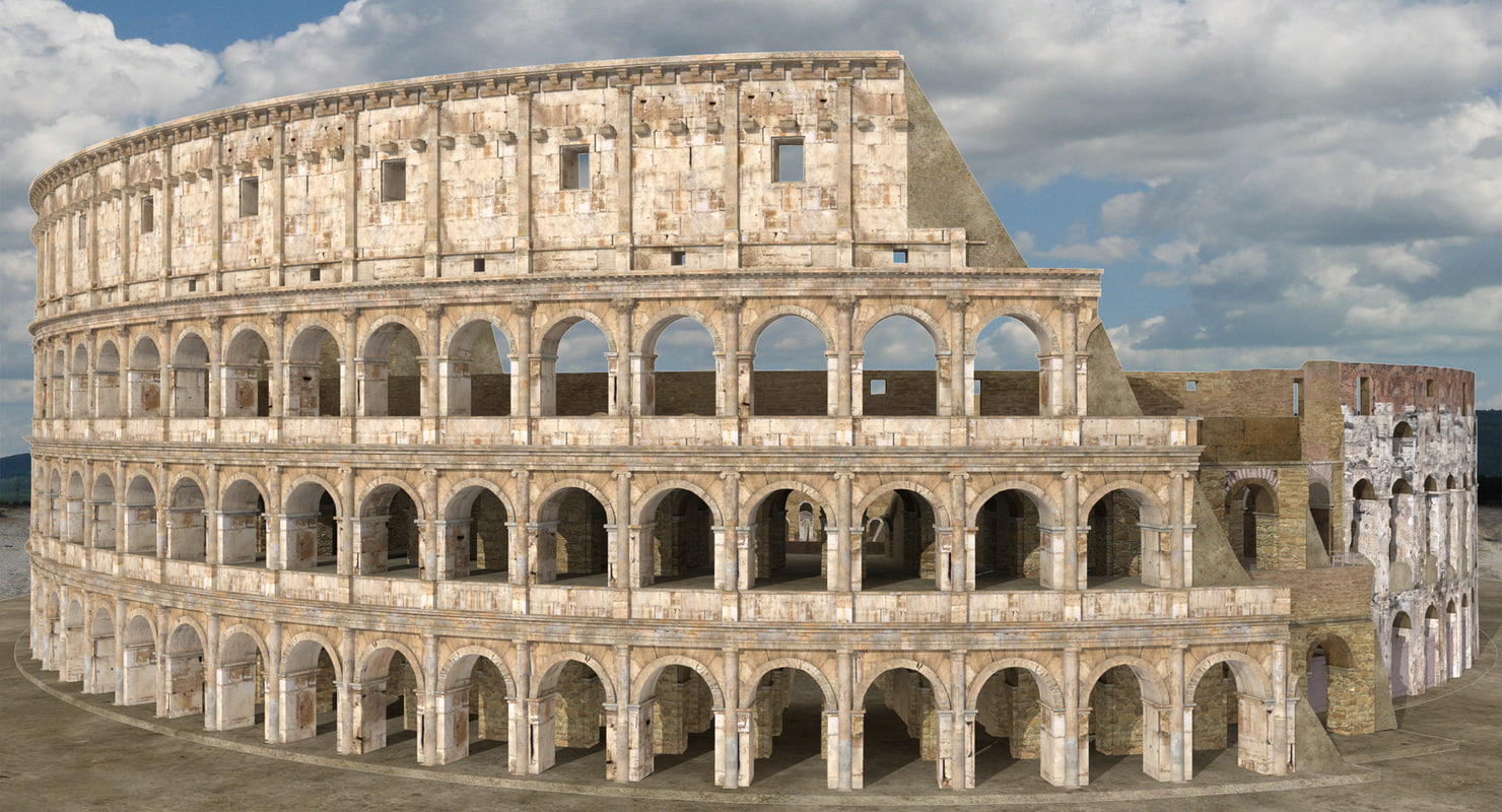 3D colosseum ruined model - TurboSquid 1252596
