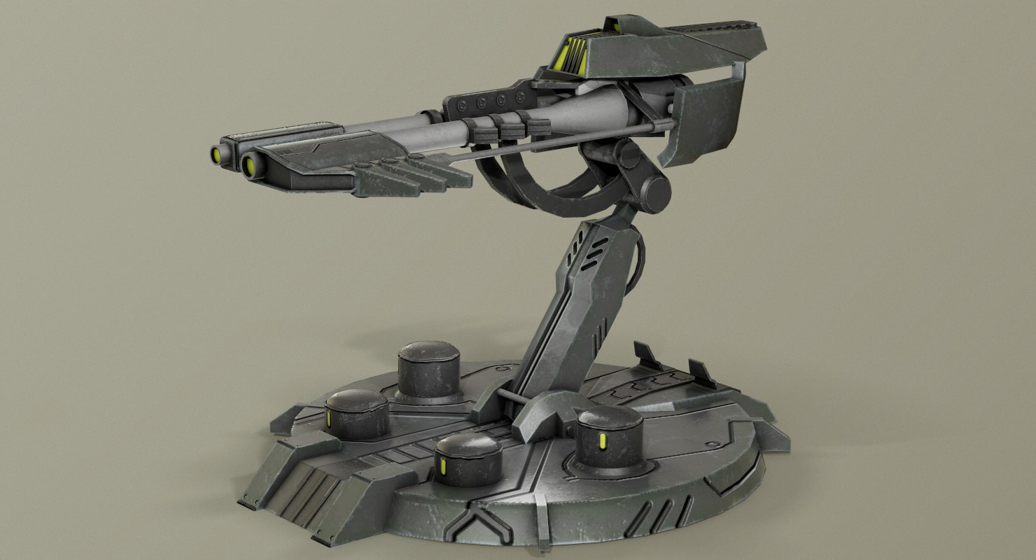Ready Sci Fi Turret 3d Model Turbosquid 1255786