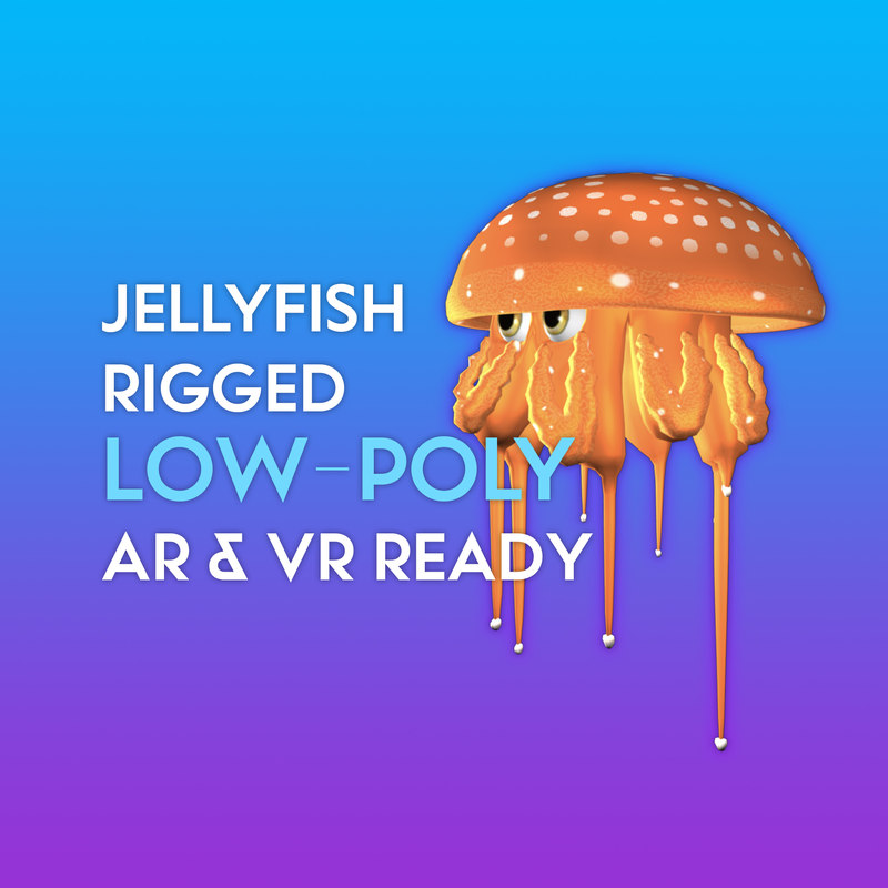 3D jellyfish low-poly ready vr - TurboSquid 1257060