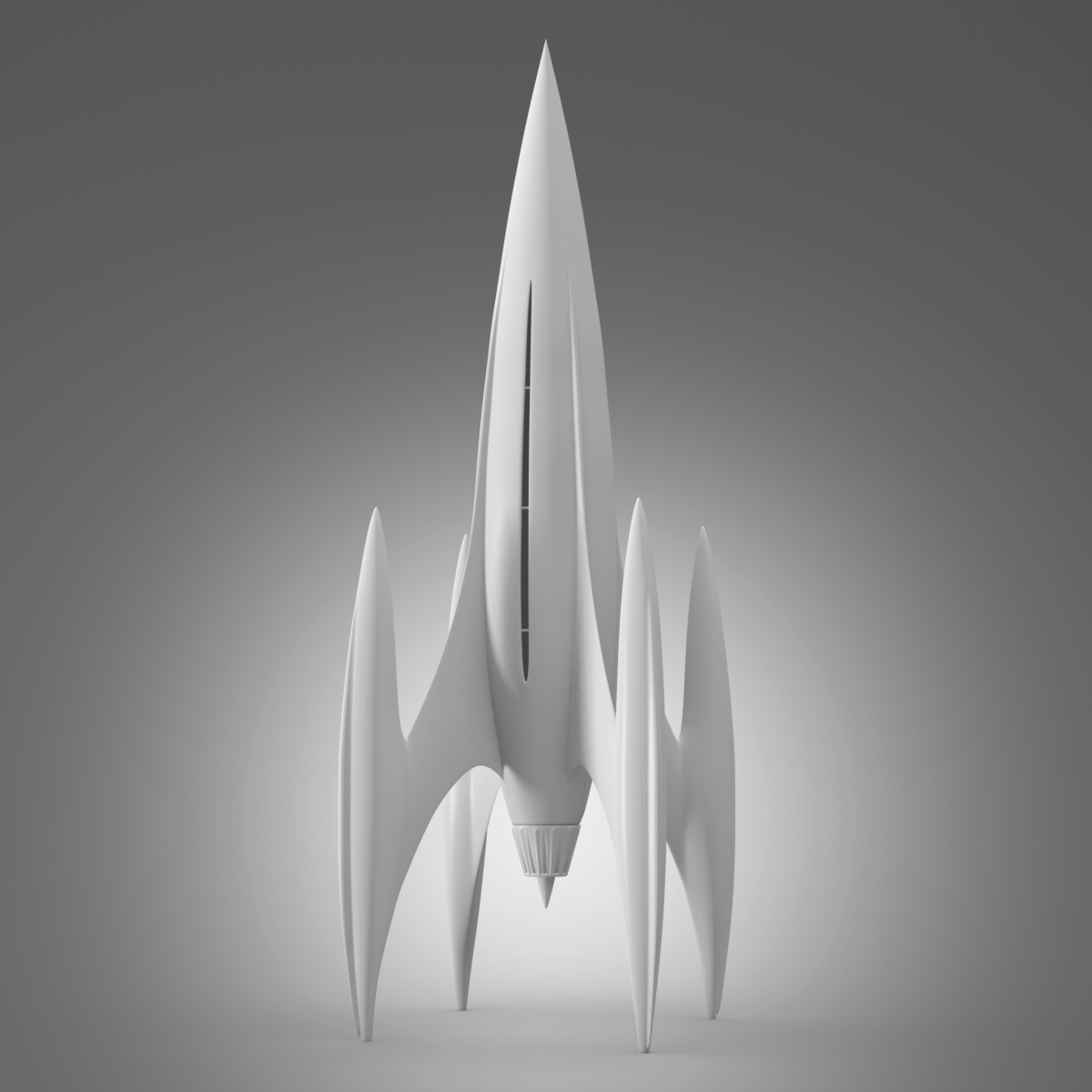 Retro rocket ship 3D model - TurboSquid 1257402