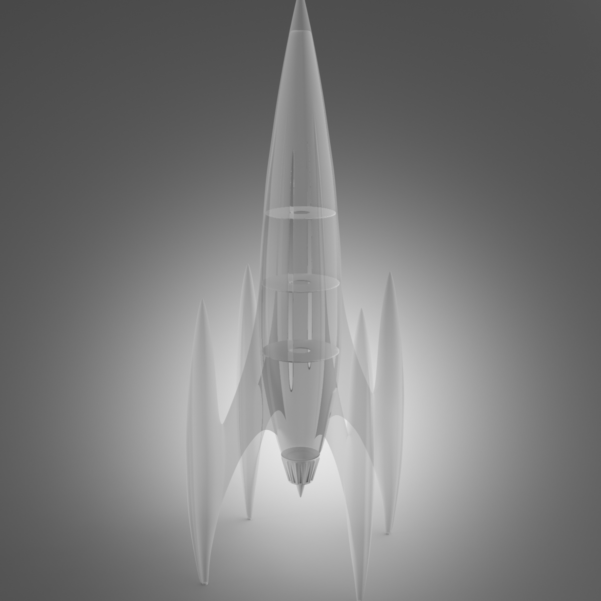 Retro rocket ship 3D model - TurboSquid 1257402
