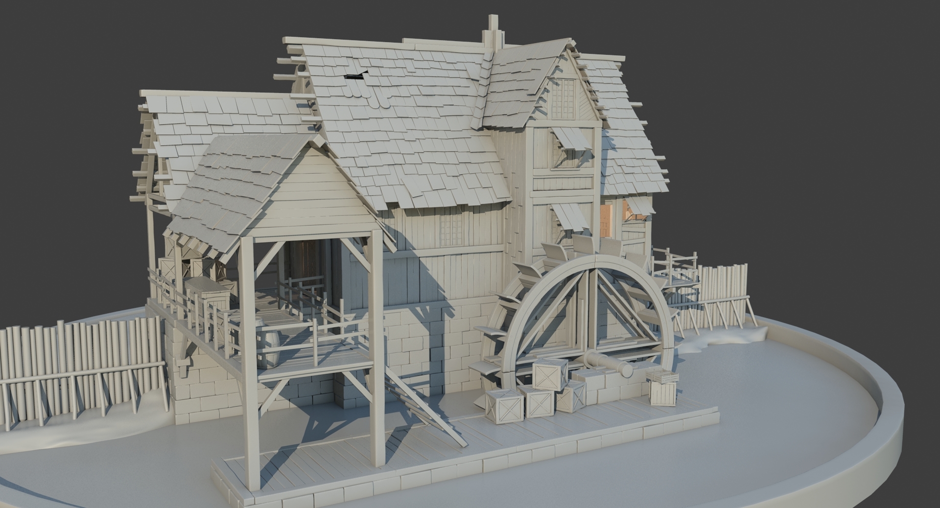 Watermill architectural 3D model - TurboSquid 1257931
