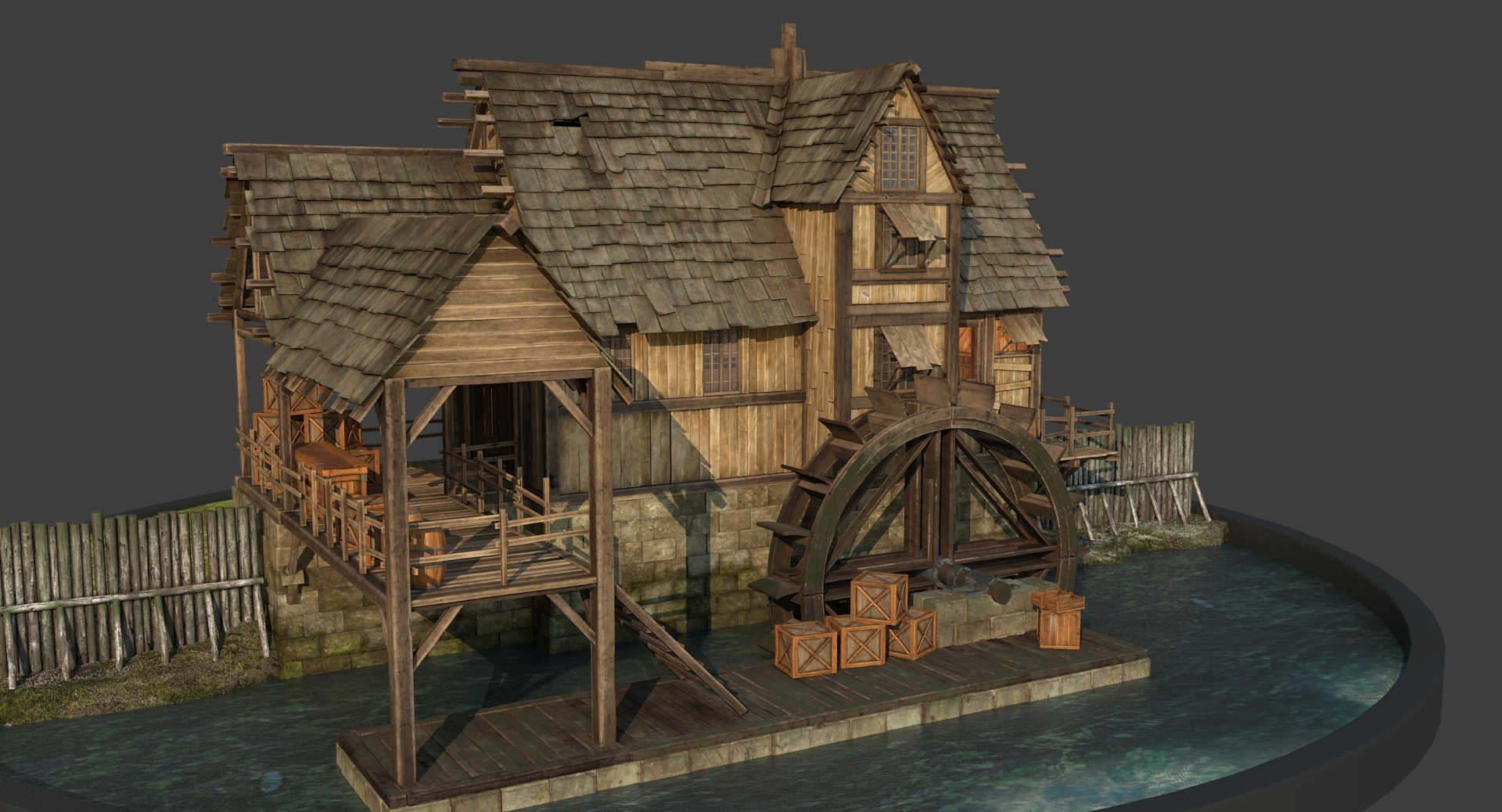 Watermill architectural 3D model - TurboSquid 1257931