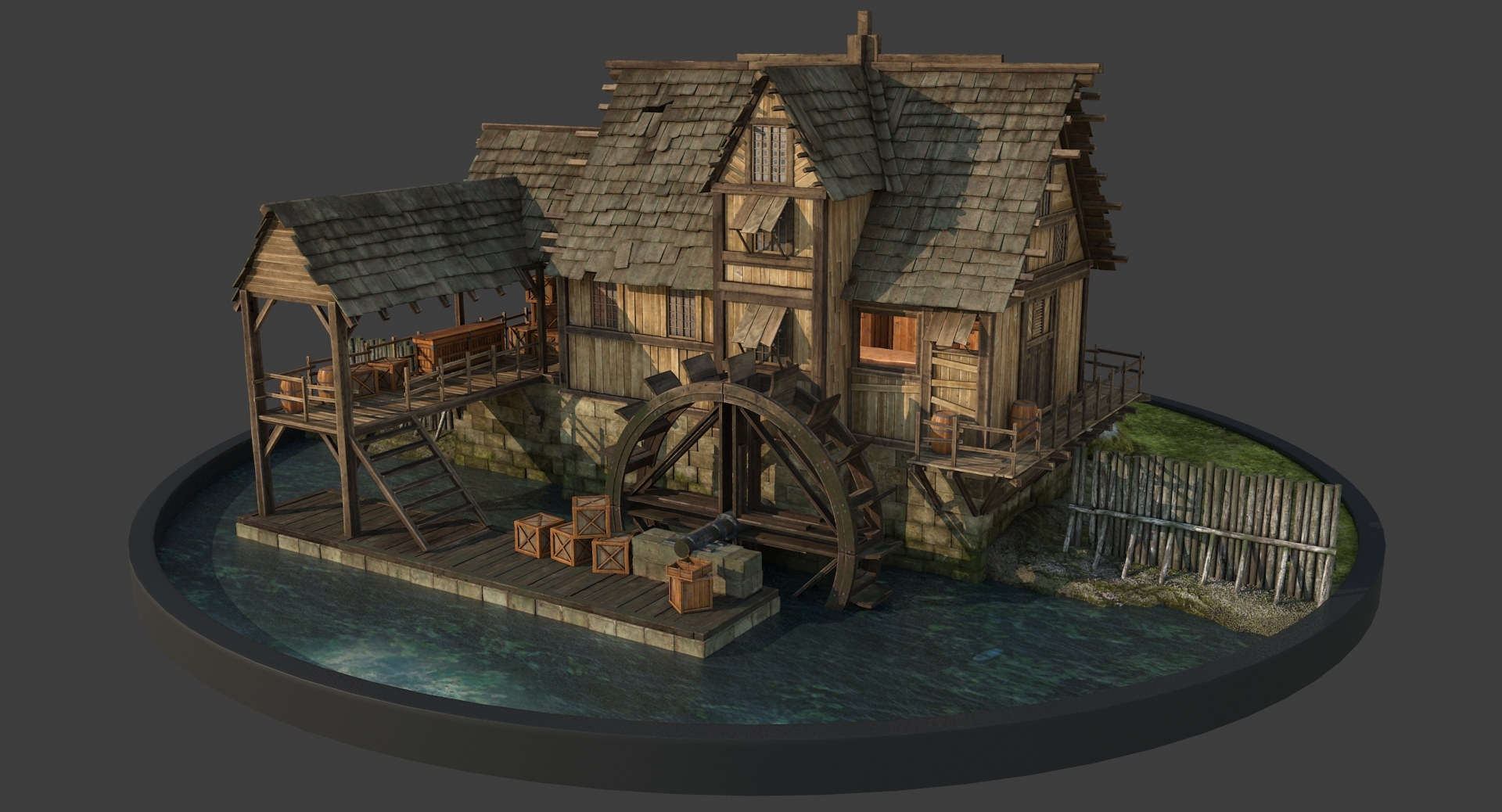 Watermill architectural 3D model - TurboSquid 1257931