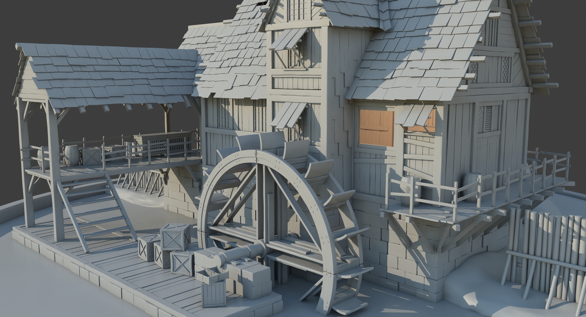 Watermill architectural 3D model - TurboSquid 1257931