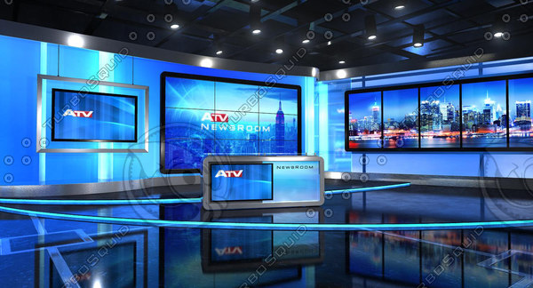3D virtual set news studio - TurboSquid 1259286