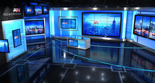 3D virtual set news studio - TurboSquid 1259286