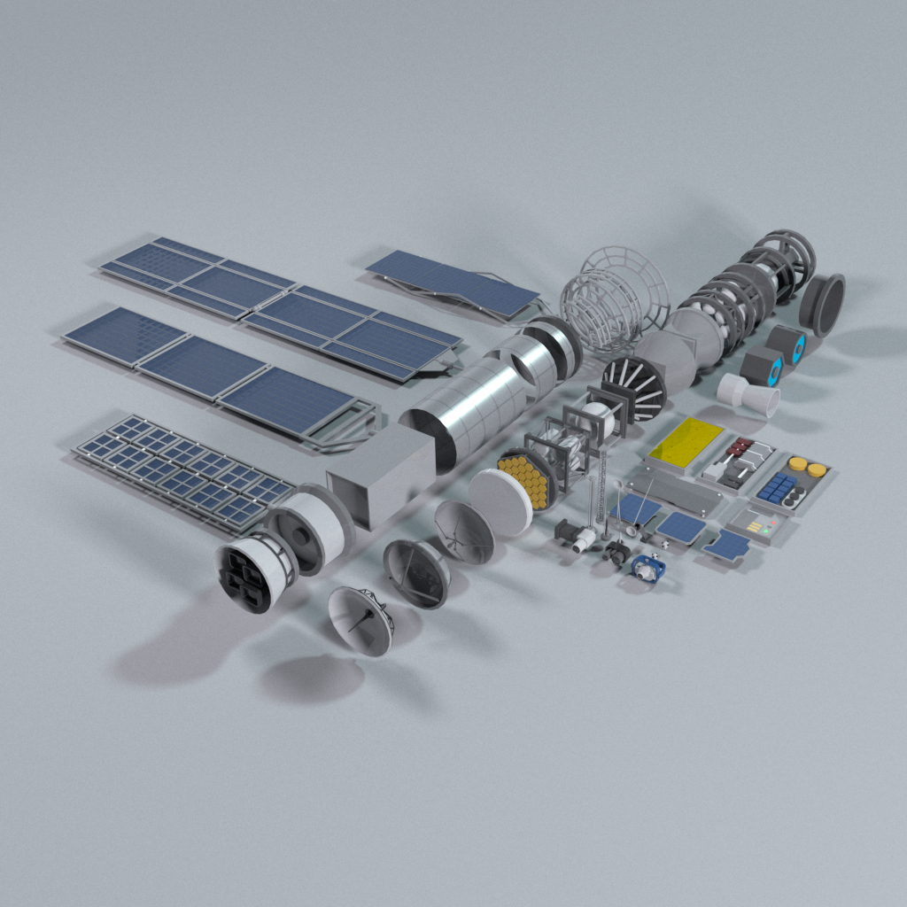 4卫星PLUS建立自己的卫星套件3D模型 - TurboSquid 1259346