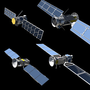 3d model space satellite amos 4