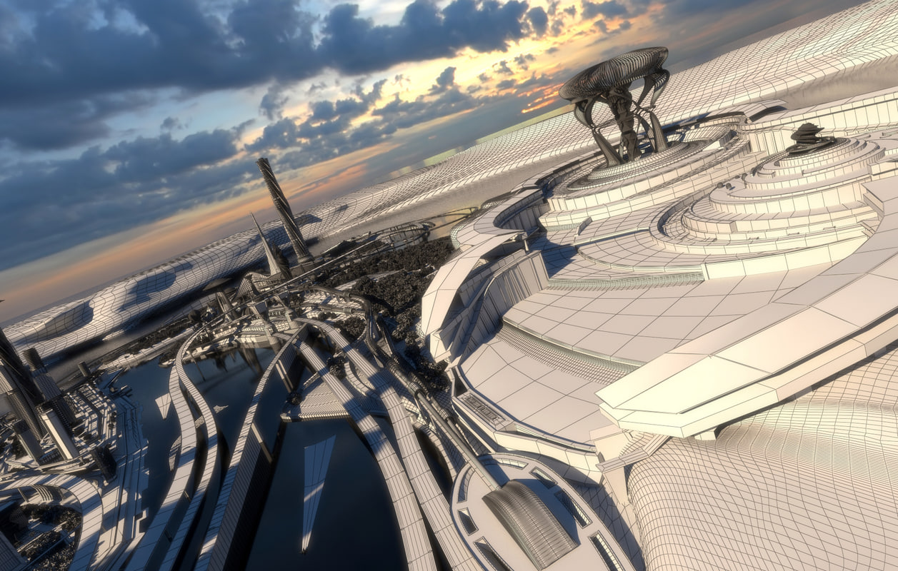 Central business district city architecture model - TurboSquid 1259568