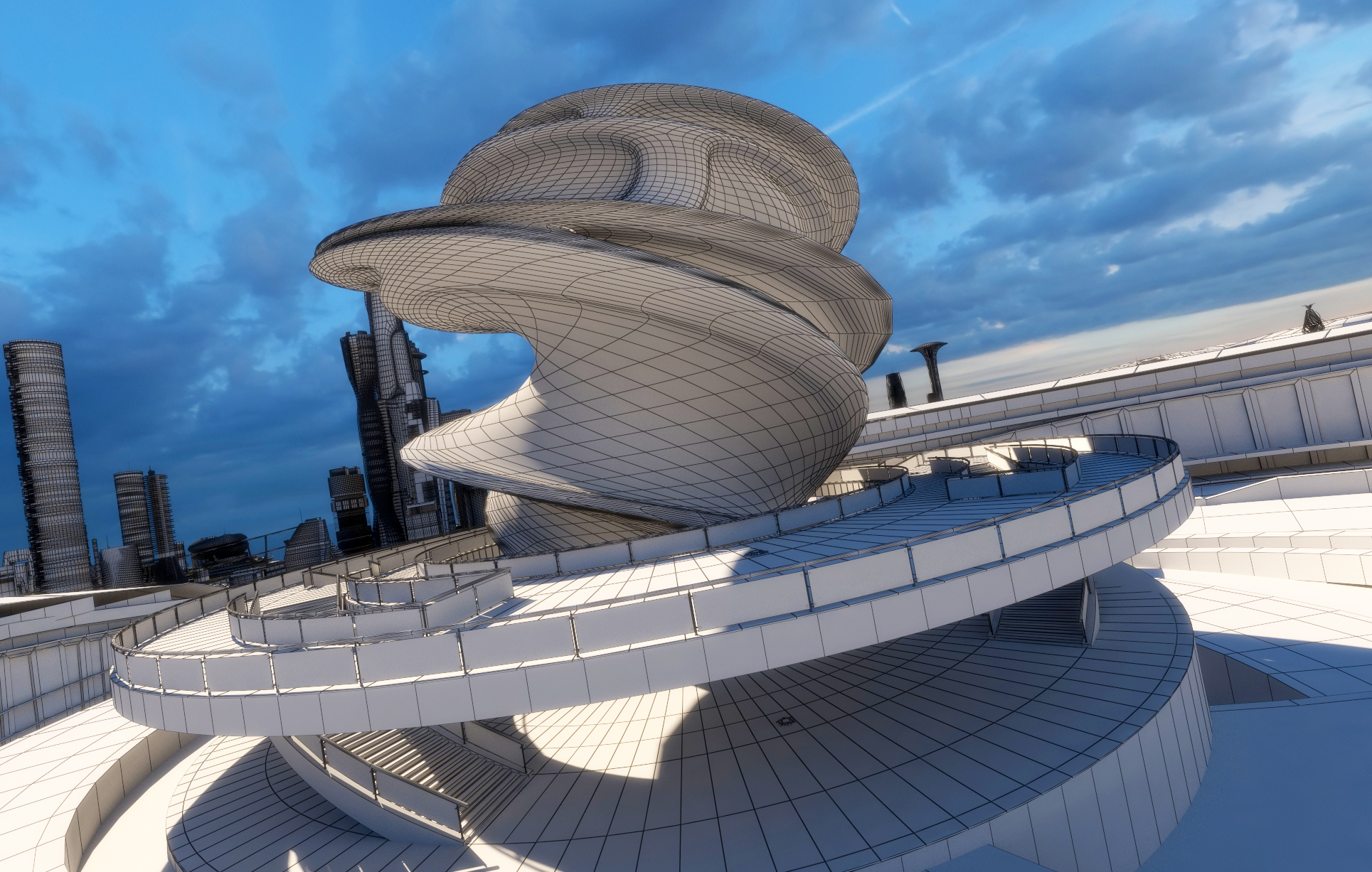 Central business district city architecture model - TurboSquid 1259568