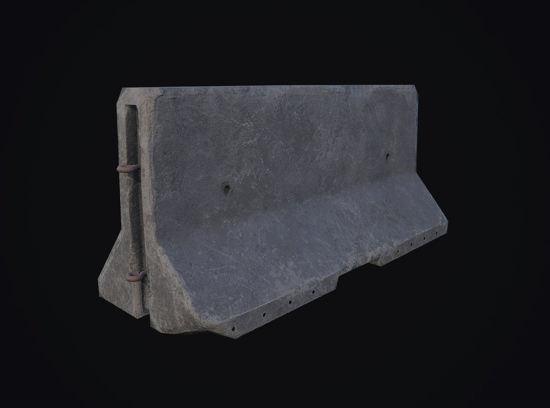 3D concrete road block - TurboSquid 1259607