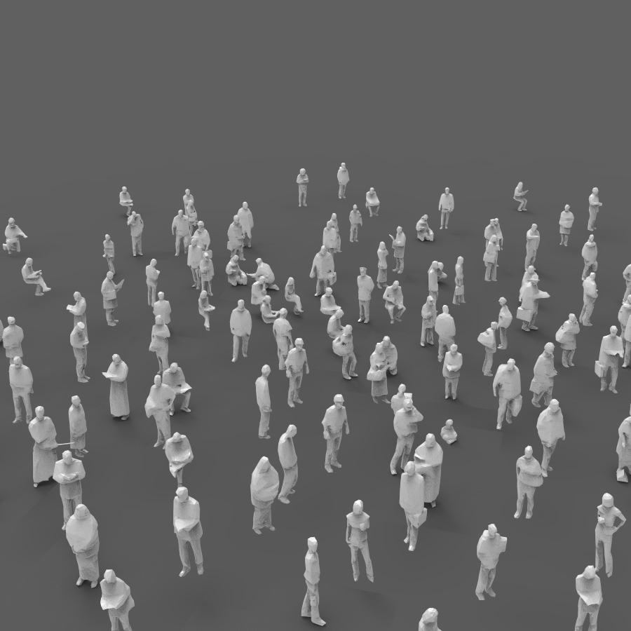 3D group 140 people - TurboSquid 1259685