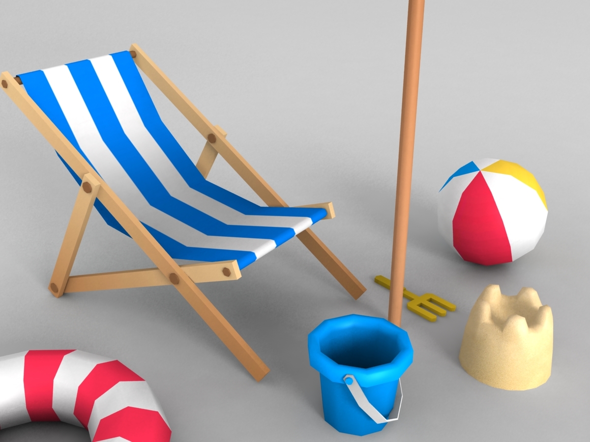 3D beach props pack - TurboSquid 1260230