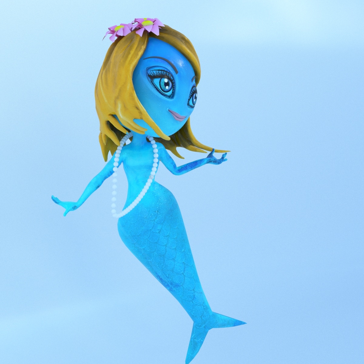 3D mermaid cartoon ready - TurboSquid 1260875