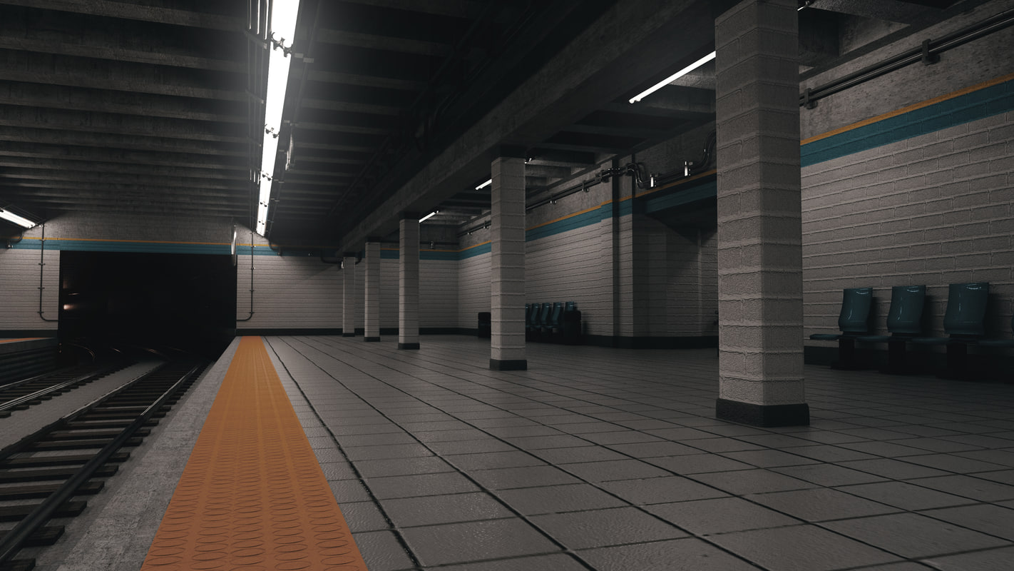 Subway station scene 3D model - TurboSquid 1261250