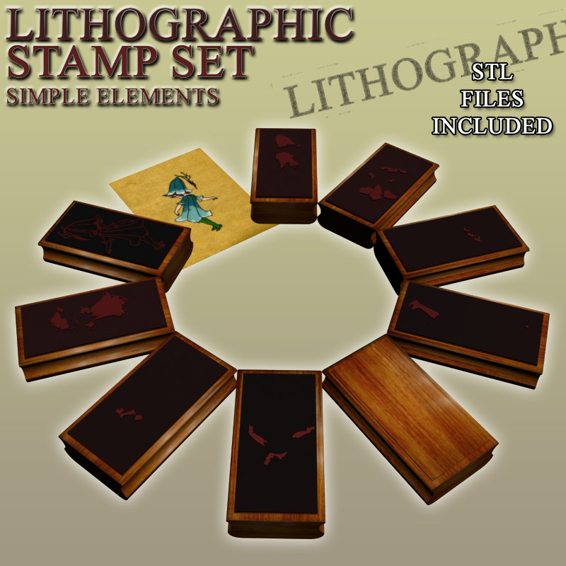 3D lithograph stamp 1 - TurboSquid 1261408