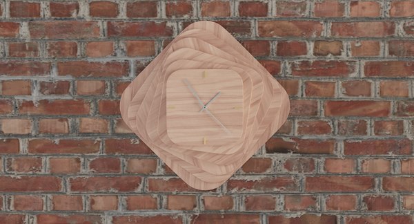 modelo 3d Reloj de diseño hecho de madera - TurboSquid 1261638