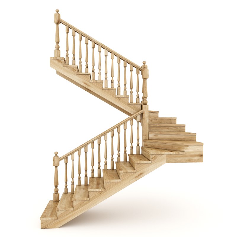 3D model wooden stairs - TurboSquid 1261687