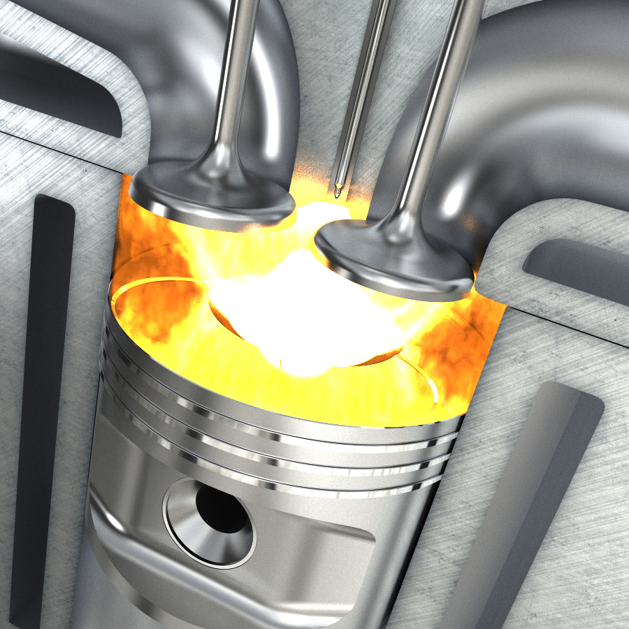 modelo 3d Cilindro de motor con pistón y válvulas animado. - TurboSquid ...