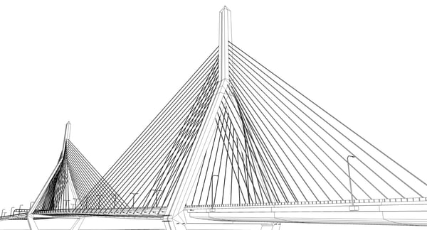 Zakim bridge boston model - TurboSquid 1261830