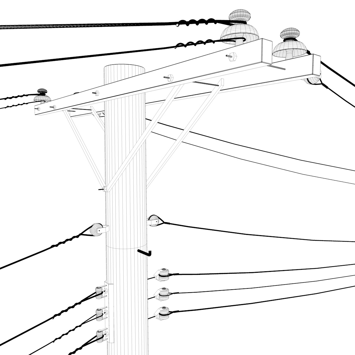 Telephone pole 3D model - TurboSquid 1261854