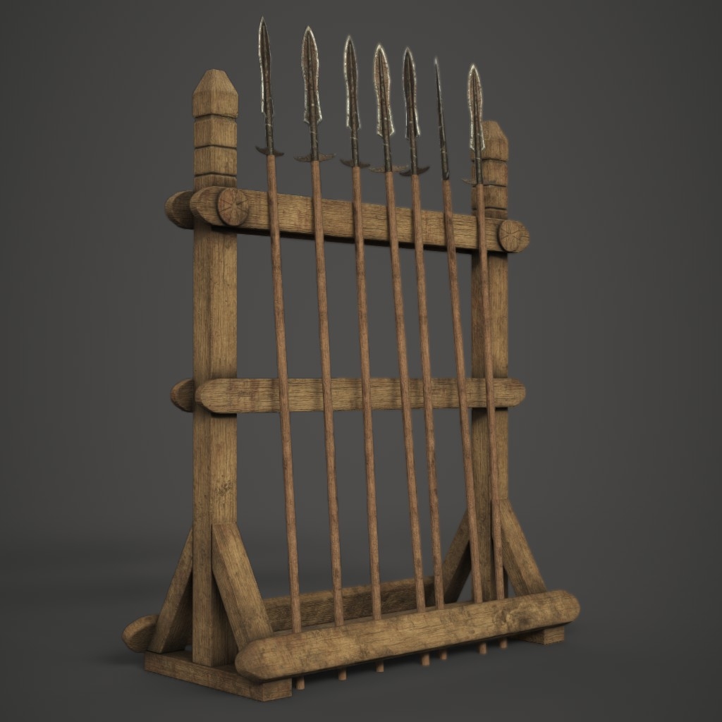 3D model spear weapon rack - TurboSquid 1262017