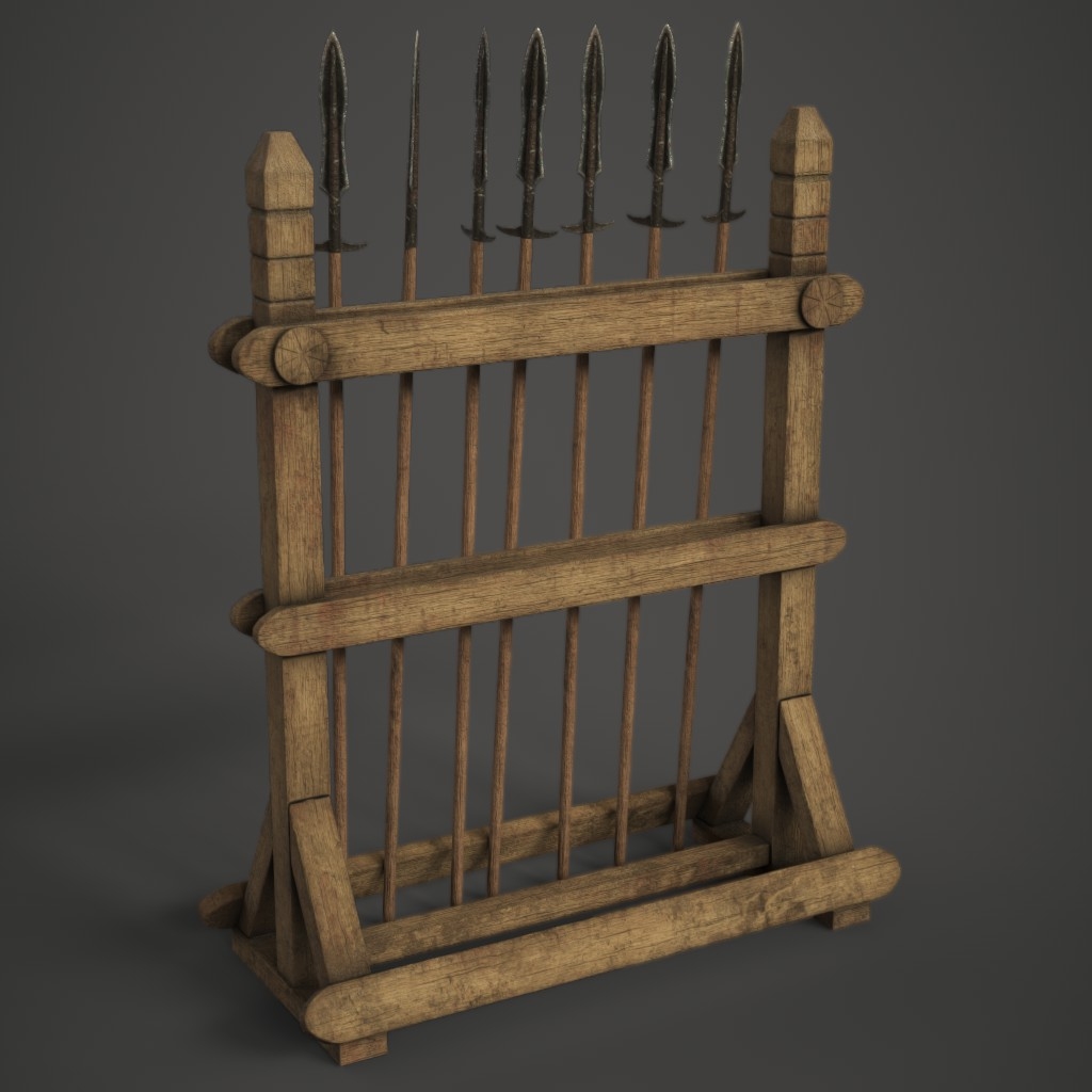 3D model spear weapon rack - TurboSquid 1262017