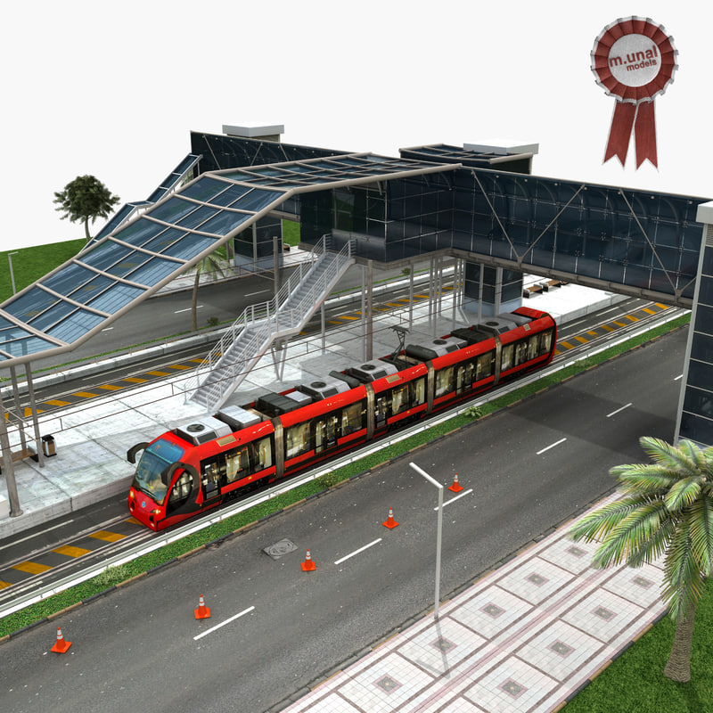 Tram railway 3D model - TurboSquid 1262237