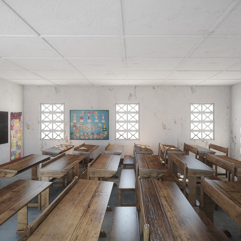 Class room realistic 3D model - TurboSquid 1263277