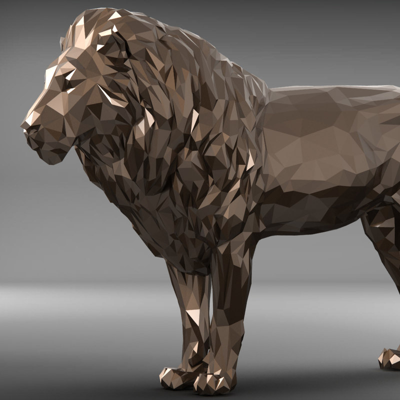Lion polygonal model - TurboSquid 1263323