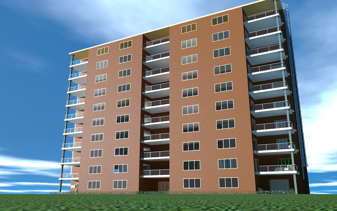 9 floors house model - TurboSquid 1263510