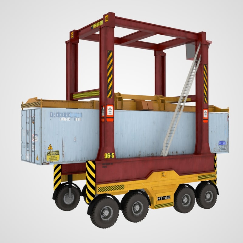 Straddle carrier container 3D model - TurboSquid 1263623