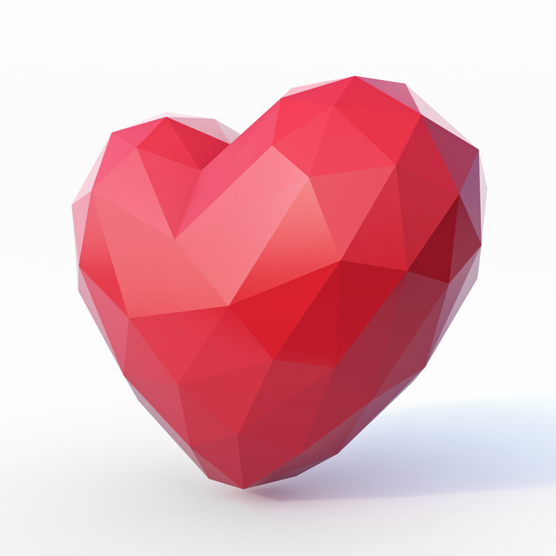 modelo 3d Símbolo del corazón Low Poly gratis - TurboSquid 1263821
