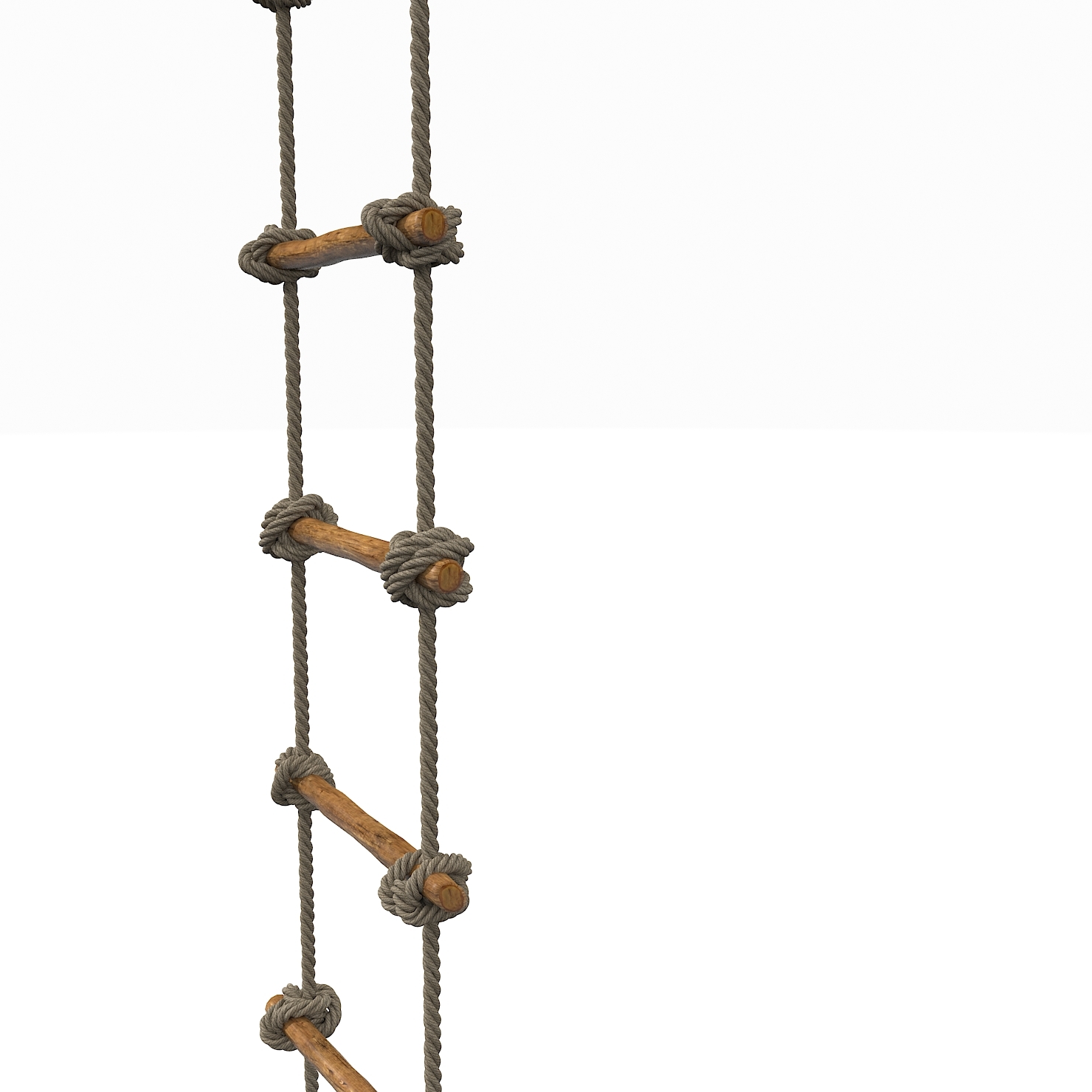 Modello 3D Scala di corda di legno Rod - TurboSquid 1263875