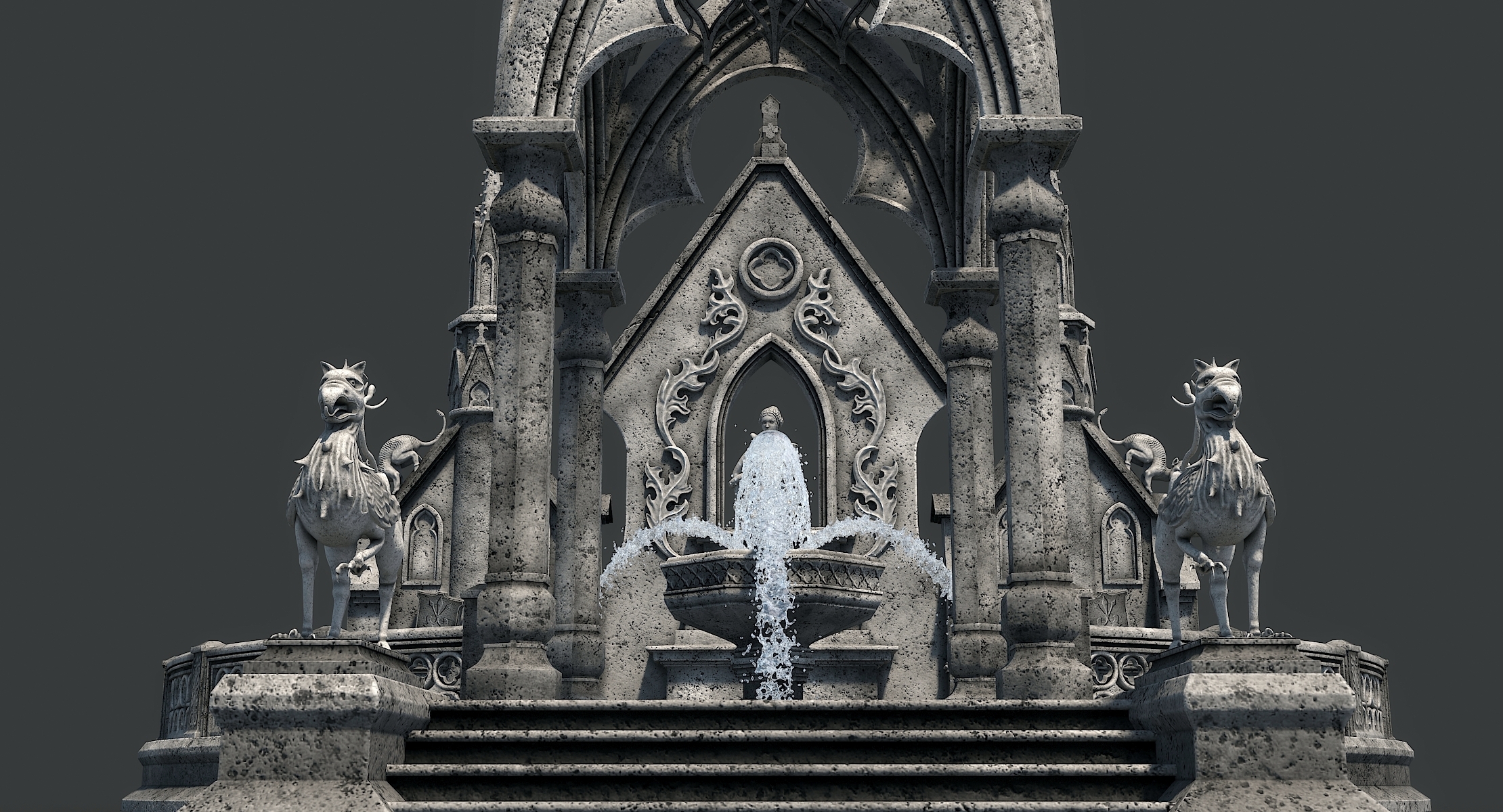 3D gothic fountain 02 model - TurboSquid 1263939