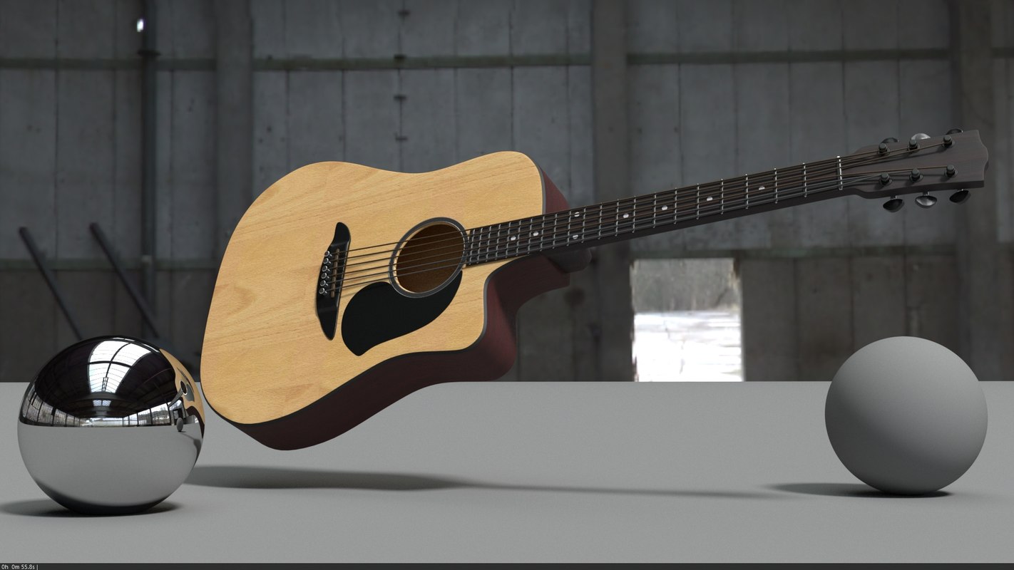 Acoustic guitar 3D model - TurboSquid 1263959