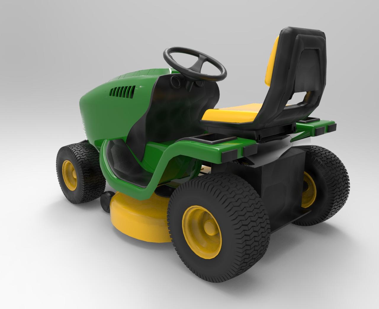 Riding lawn mower 3D model - TurboSquid 1264328