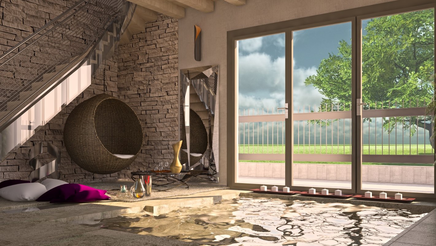 3D pool party room - TurboSquid 1265816