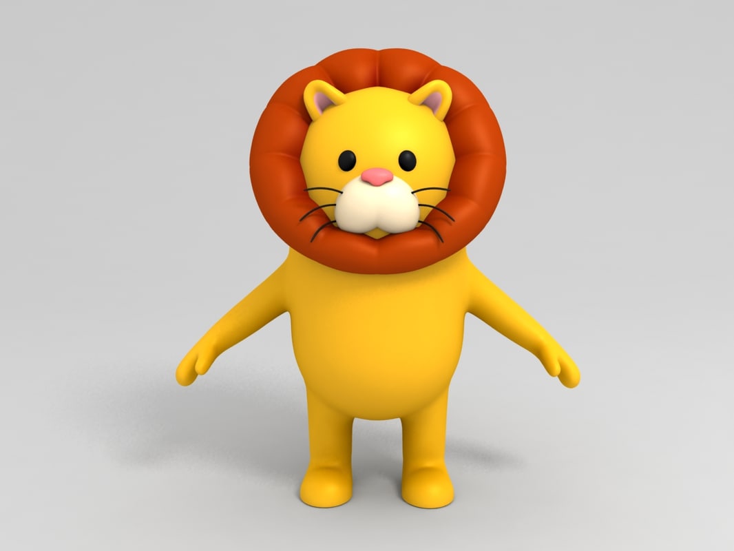 Lion character cartoon 3D model - TurboSquid 1266075