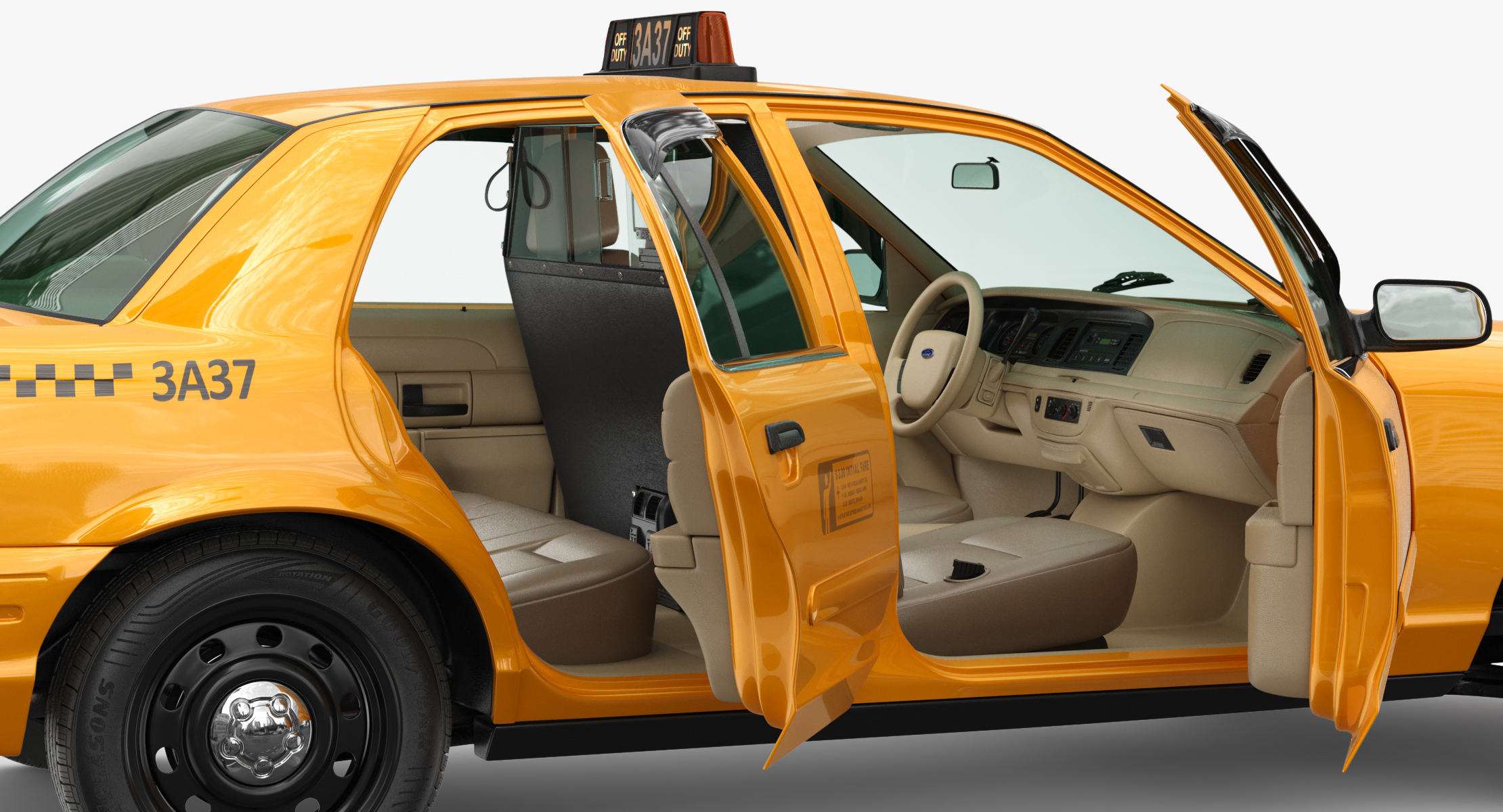 3D cab taxi yellow model - TurboSquid 1266249