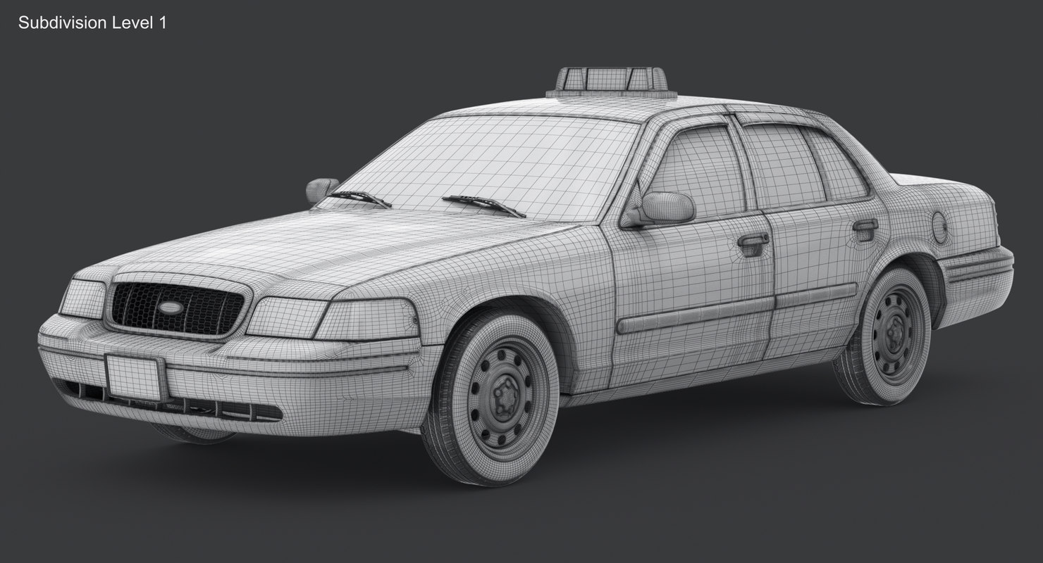 3D cab taxi yellow model - TurboSquid 1266249