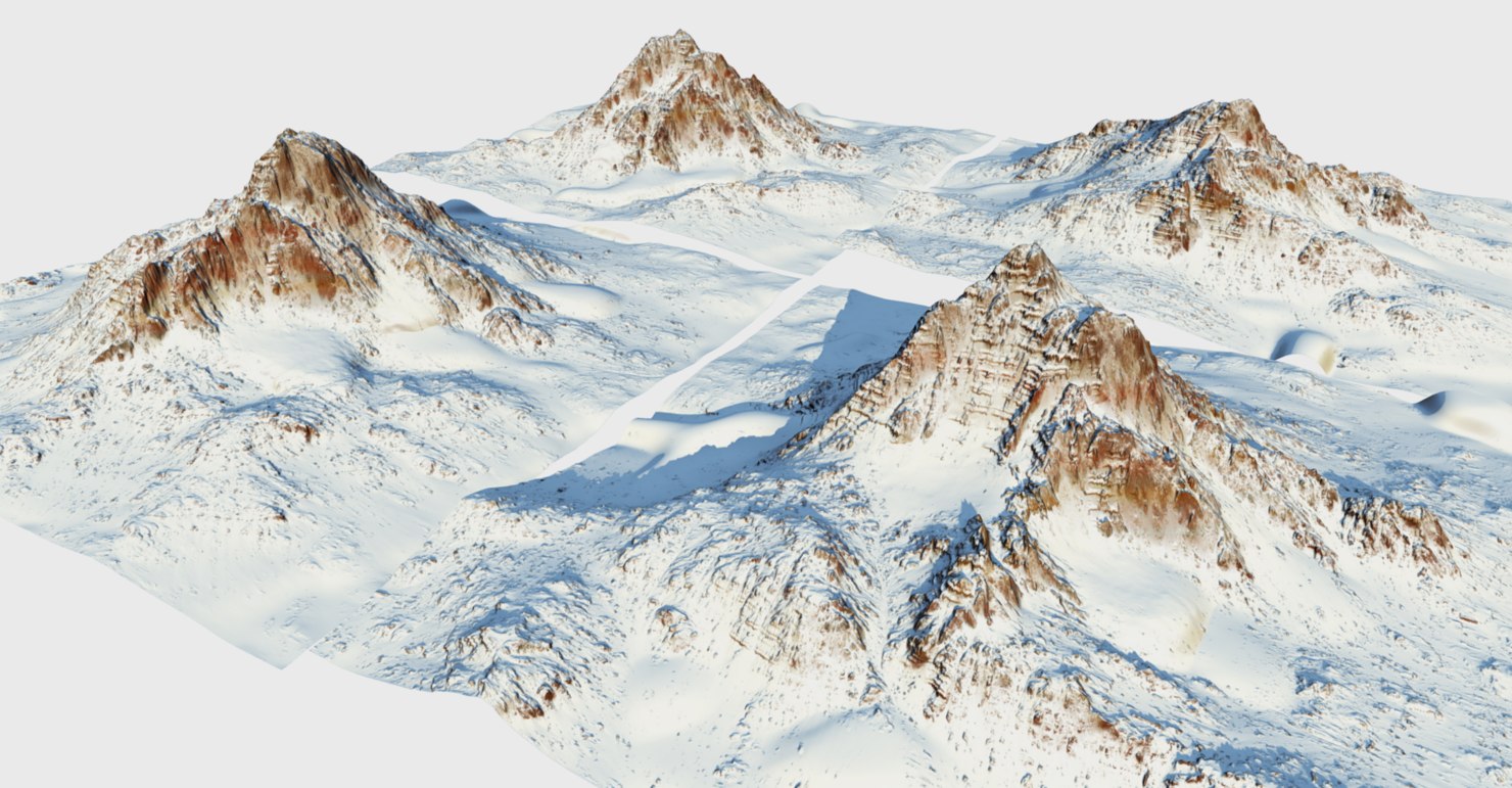3D snow mountains - TurboSquid 1266493