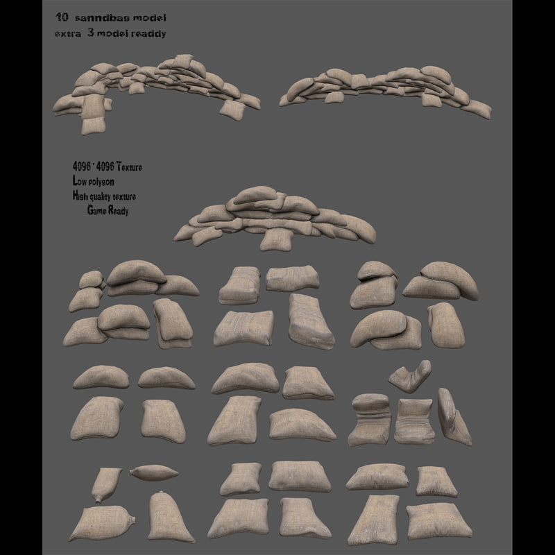3D sandbag sand bag model - TurboSquid 1266607